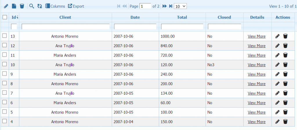 alt-rows | Grid 4 PHP Framework