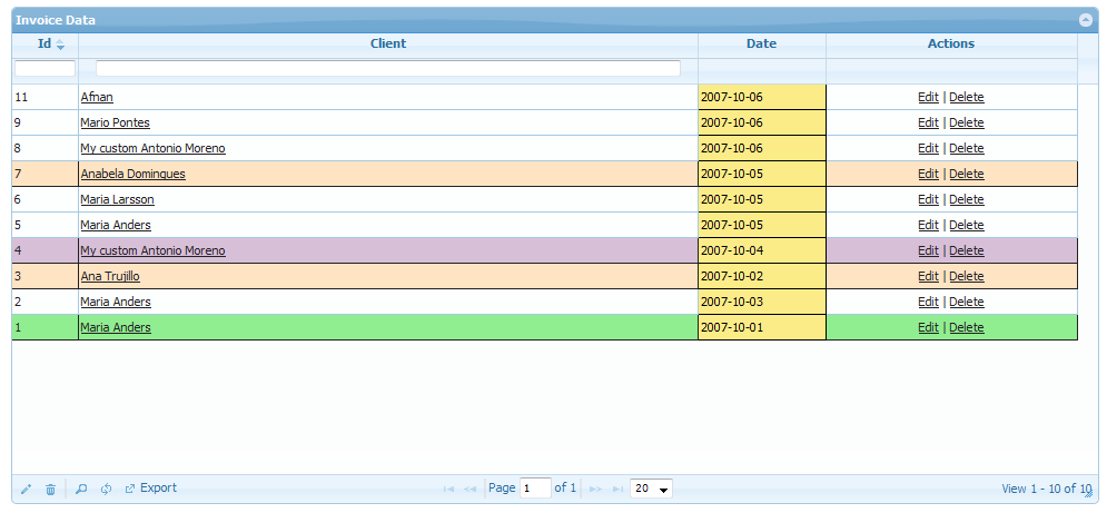 PHP Grid Column Based formatting | Grid 4 PHP Framework