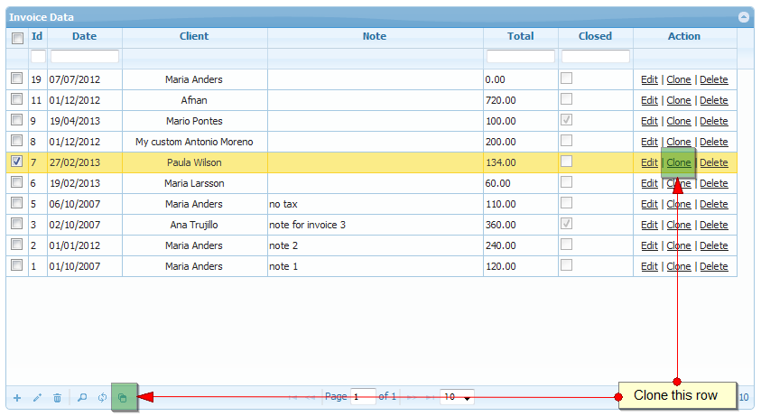 Clone Row Grid 4 Php Framework