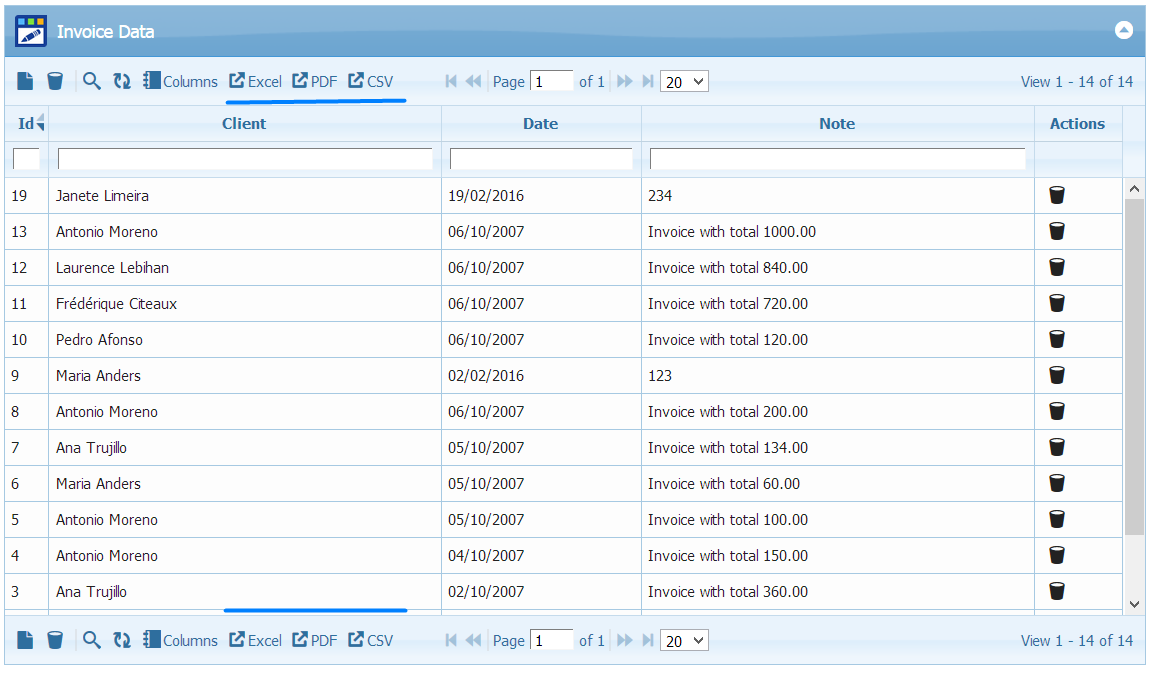 export-all | Grid 4 PHP Framework
