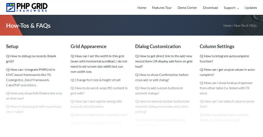 faq-page | Grid 4 PHP Framework