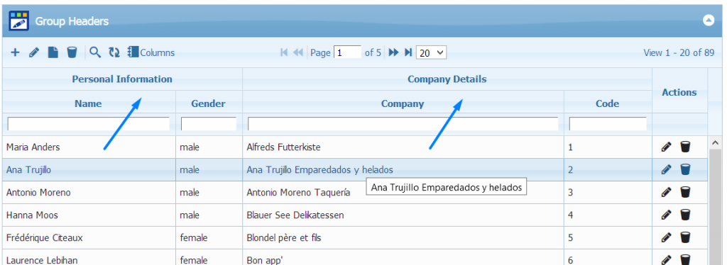group-header | Grid 4 PHP Framework