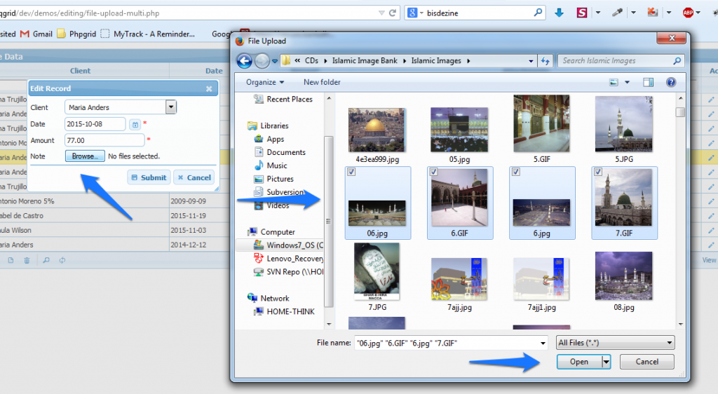 Multiple Files Uploading | PHP Grid Solution