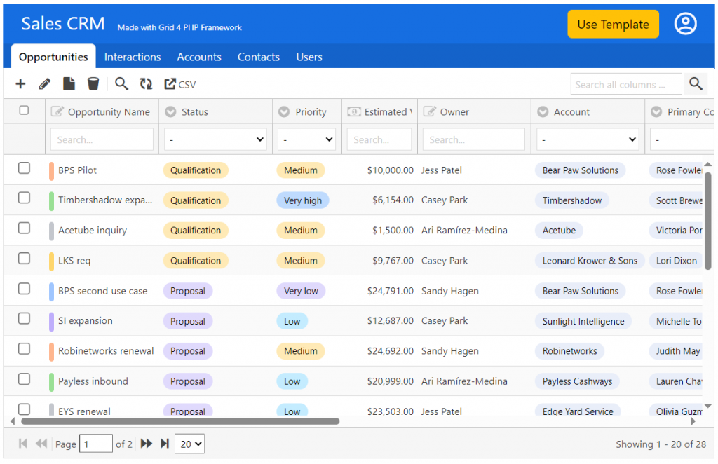 Product Updates - Free PHP Grid