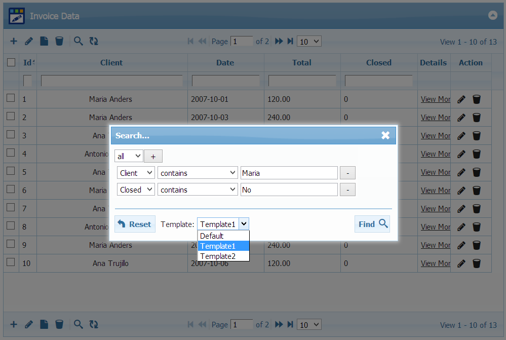 search-template | Grid 4 PHP Framework